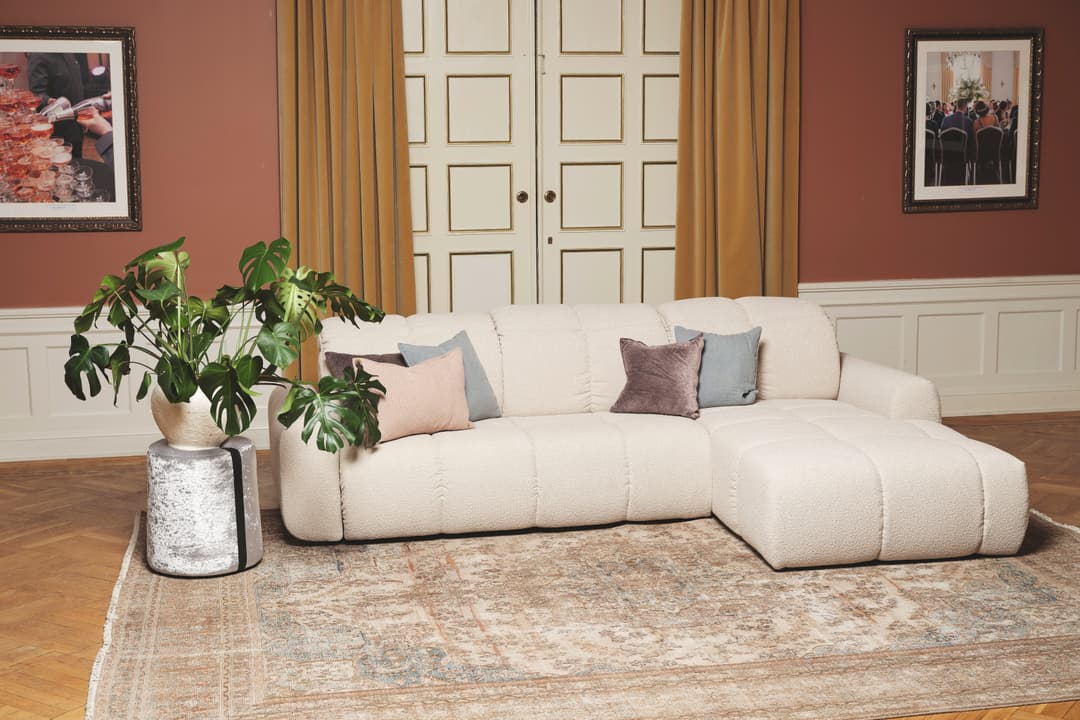 VALROSSEN | Stilvolles, großes, modernes Schlafsofa aus Samt, Bouclé ...