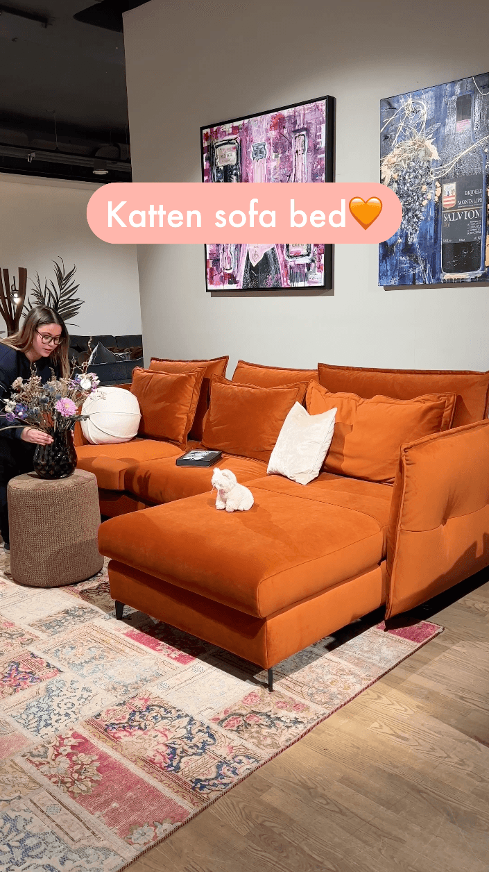 KATTEN | Schönes Schlafsofa in Samt oder Manchester | SWEEF